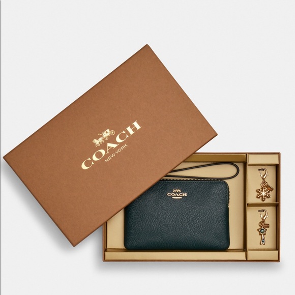 Coach | Bags | Coach Wristlet Box Set With Two Charms | Poshmark